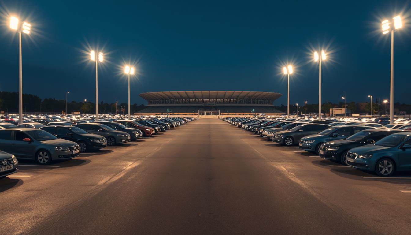Luxus Parkplatz Olympiastadion Mnchen Bildernull
